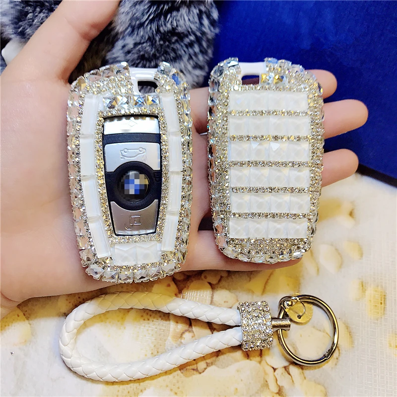 LUNASBORE Luxury Diamond bling car key case cover/ key shell for BMW 1 ...