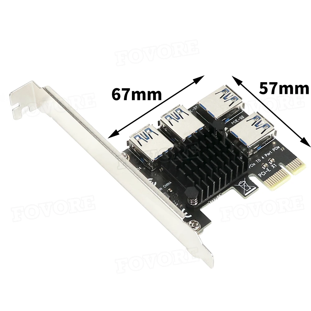 Multiplicateur PCI Express PCIE 1 à 4 ports USB3.0 Riser, carte ...