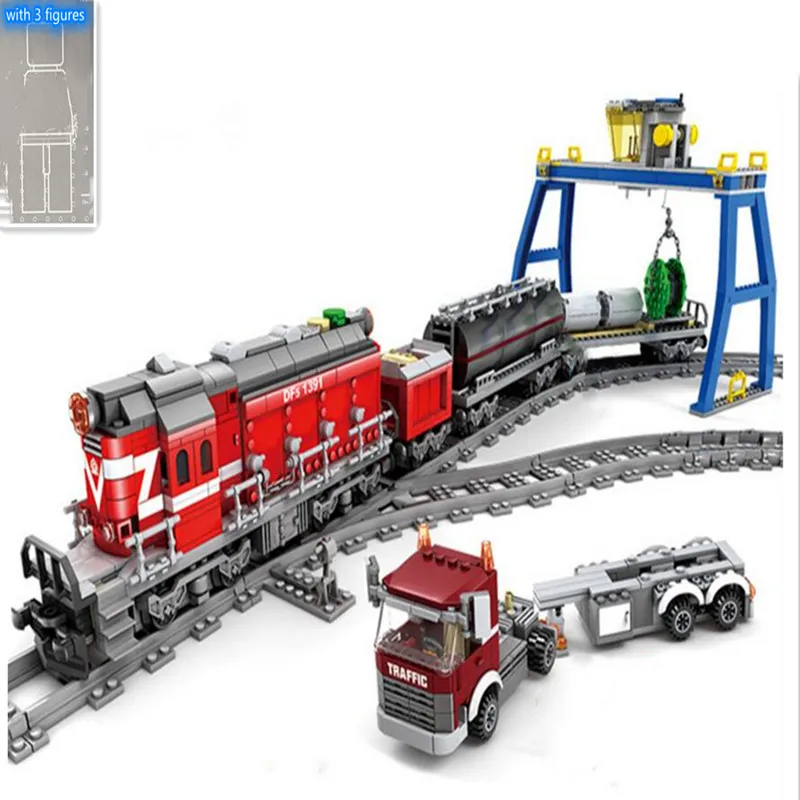 KAZI 98219 Stadt Serie Die Fracht Zug Modell Bausteine Set Klassische ...