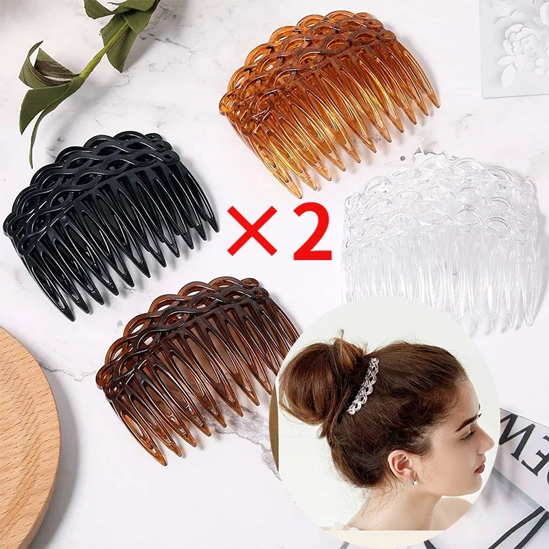 2pcs-Plastic-Hair-Side-Combs-French-Twist-Hair-Comb-Straight-Teeth-Hair ...