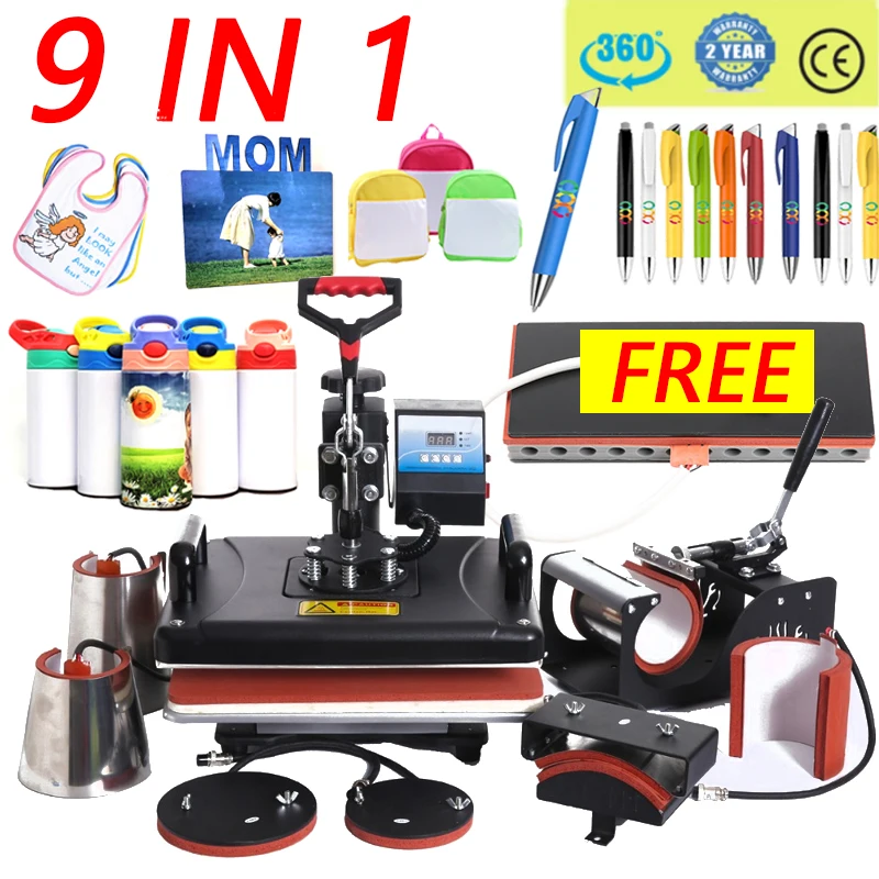 30-38CM-9-in-1-Combo-Heat-Press-Machine-Sublimation-Printer-2D-Thermal ...