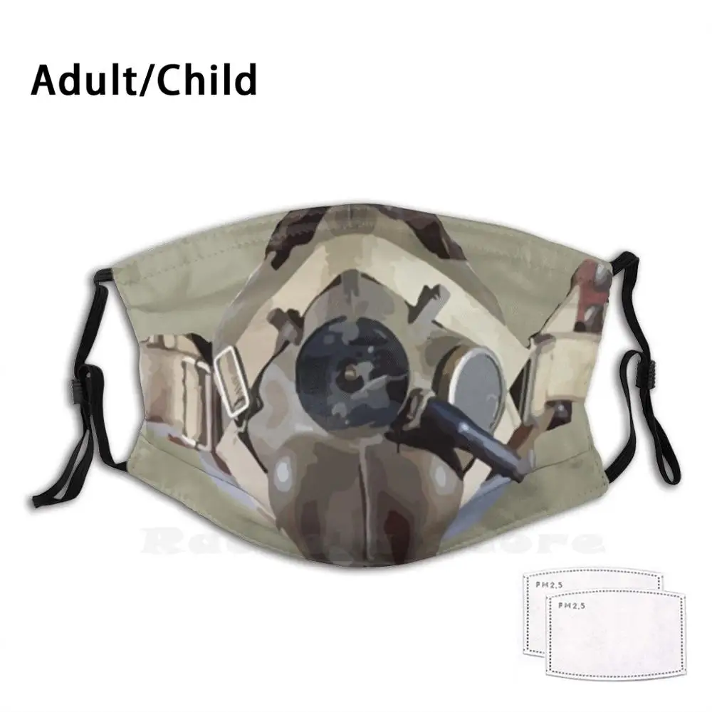 Wwii-Pilot-Mask-Funny-Print-Reusable-Pm2-5-Filter-Face-Mask-Fighter ...