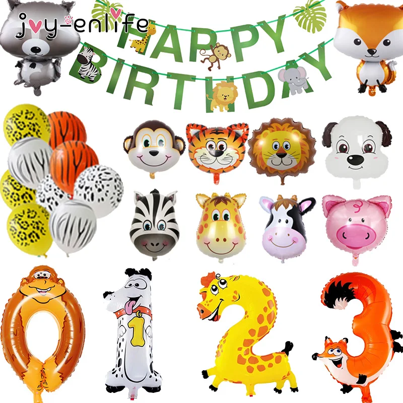 Jungle-animal-balloon-Birthday-Party-Decoration-Kids-Zoo-Safari-Tiger ...