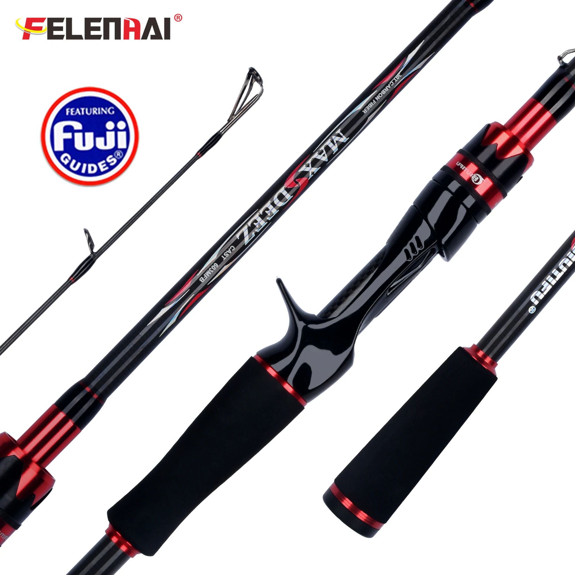 Felenhai Spinning Casting Fuji Lure Fishing Rods 1.68/1.8/2.1/2.4/2.7/3 ...