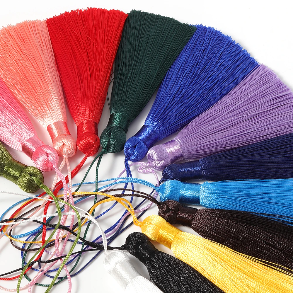 10pcs 8cm Polyester Silk Tassel Cords Brush For Jewelry Making Crafts ...