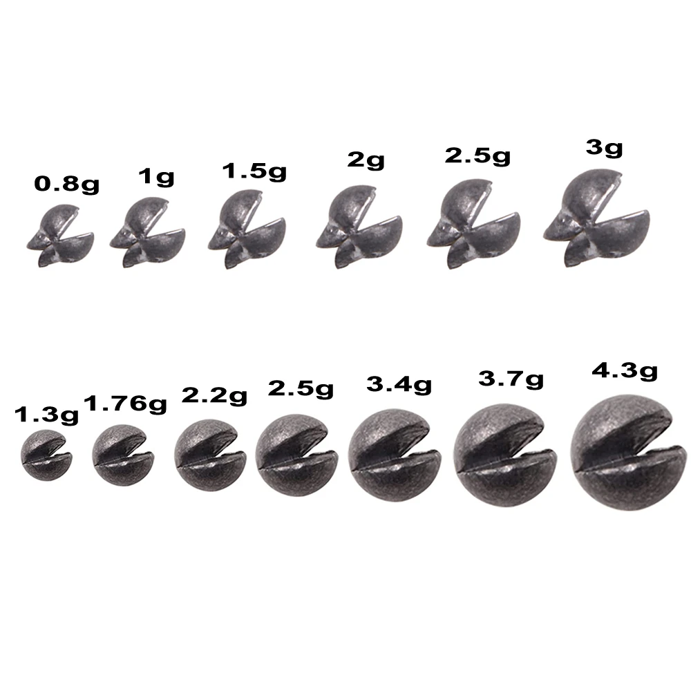 20Pcs Open Bite Lead Sinker Set 0.8g 3.7g Sinking Split Shot Fishing ...