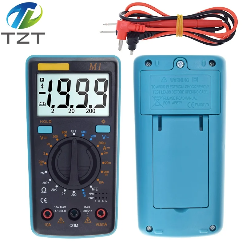 M1-Digital-Multimeter-Tester-True-Rms-Resistance-Transistor-Diode-DC-AC ...