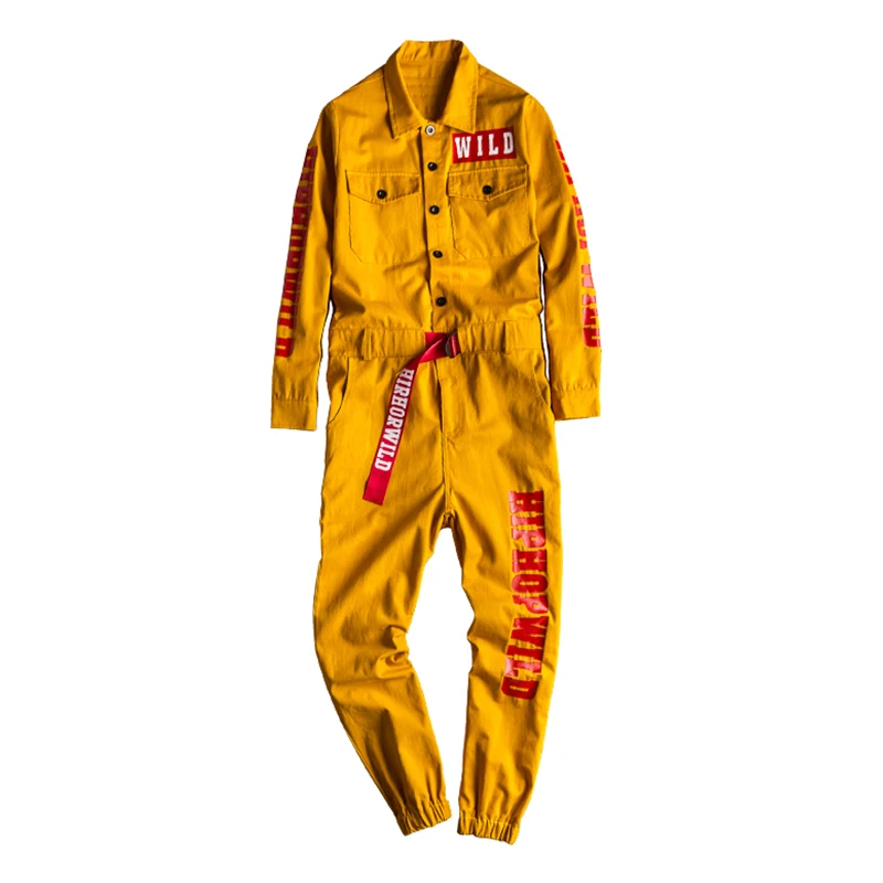Sokotoo-Men-s-letters-printed-long-sleeve-yellow-joggers-jumpsuits-Y2K ...