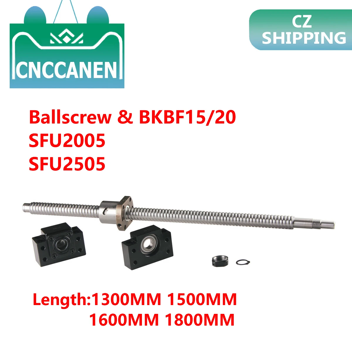 Ball Screw SFU2005 1150 1300mm 1500mm End Machined With BK15/BF15 ...