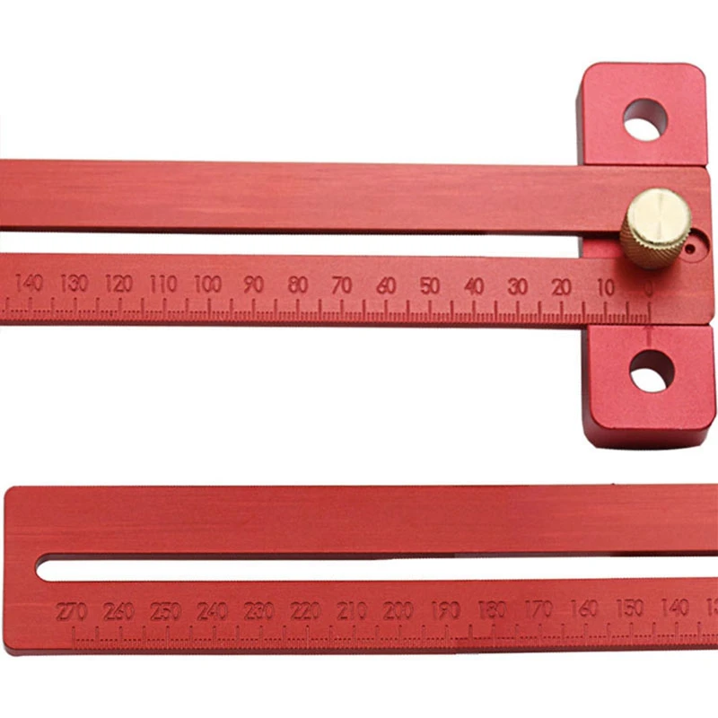 T370 Type Hole Ruler Aluminum Scale Wood Measure Ruler Straight Line ...