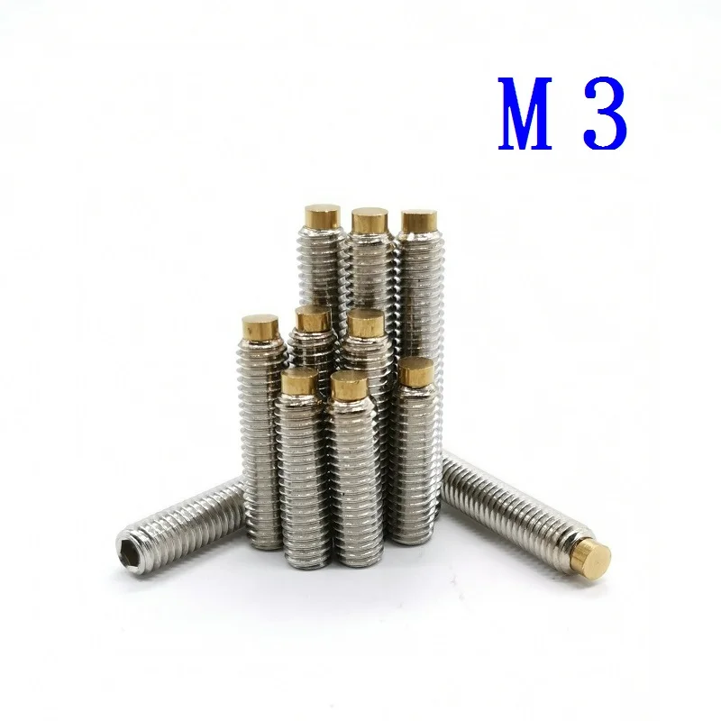 20pcs M3*4/5/6/8 stainless steel hex socket brass tip set screw|Screws ...