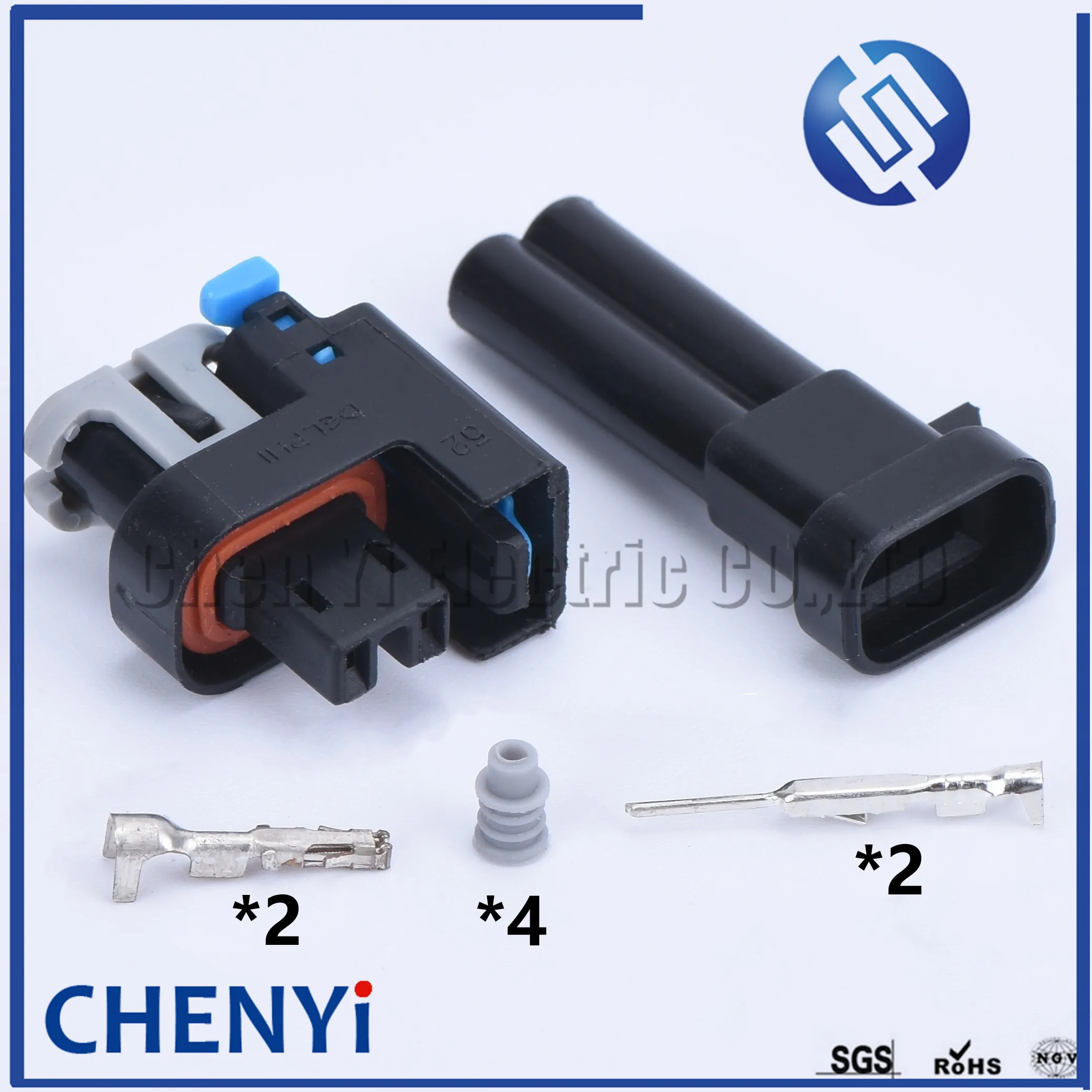 1 set Delphi EV6 2 Pin way male female Fuel Injector Plug Waterproof ...