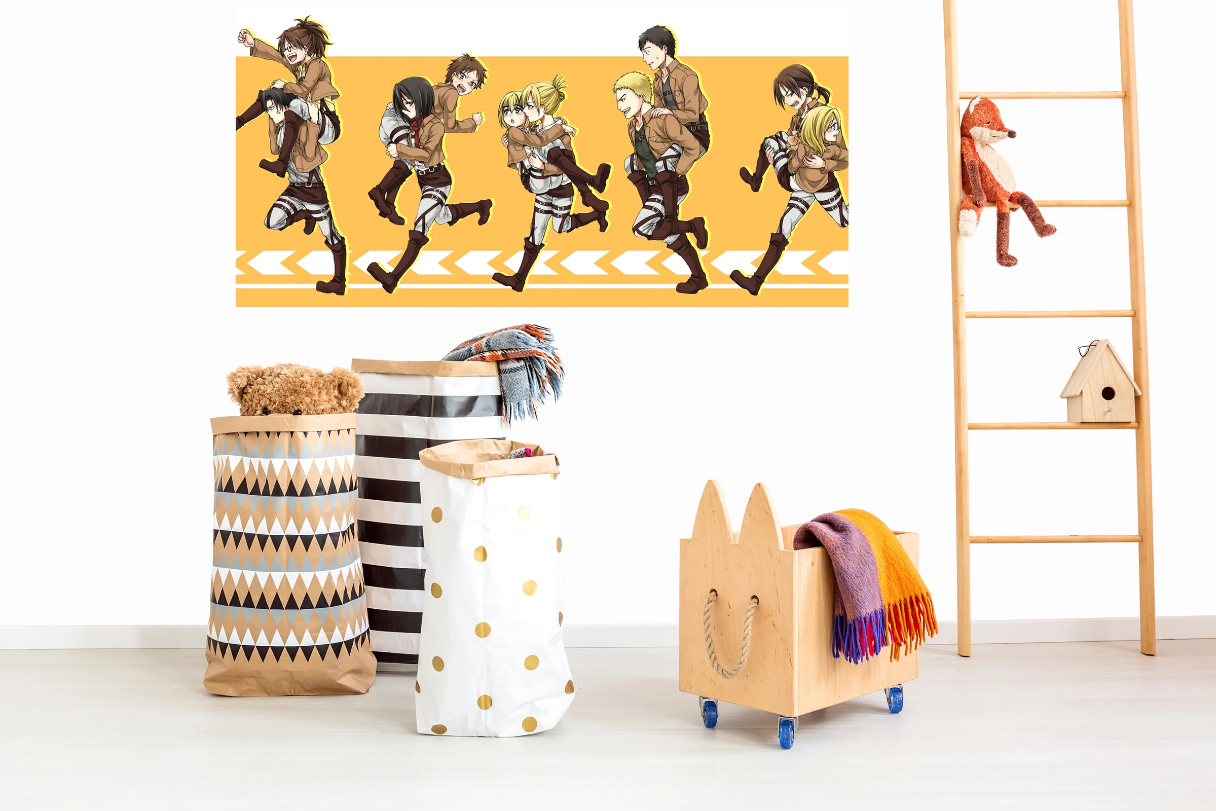 [Self Adhesive] 3D Attack On Titan 714 Japan Anime Wall Stickers Mural ...