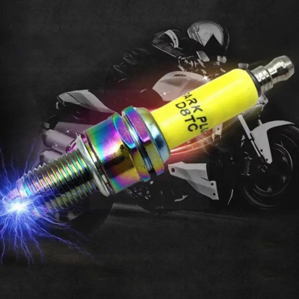 1Pc-Motorcycle-Spark-D8TC-Kart-Plug-High-Quality-Bright-Yellow-Plug ...