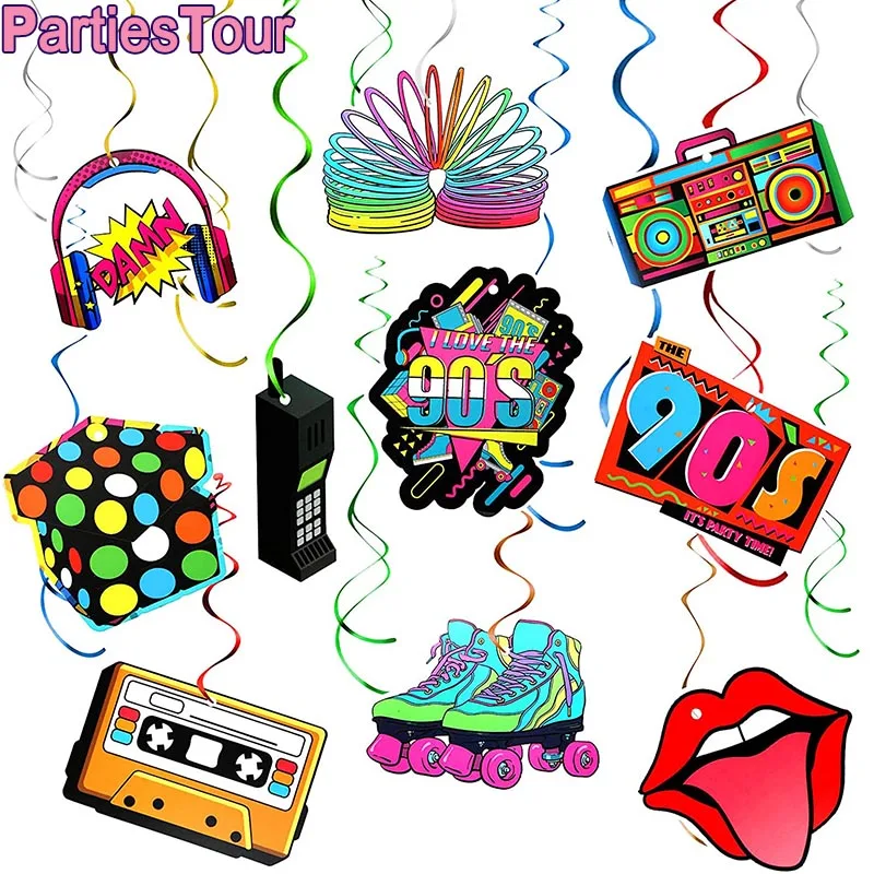 32pcs-Back-to-The-90s-Party-Hanging-Swirls-90s-Theme-Retro-Ceilling ...