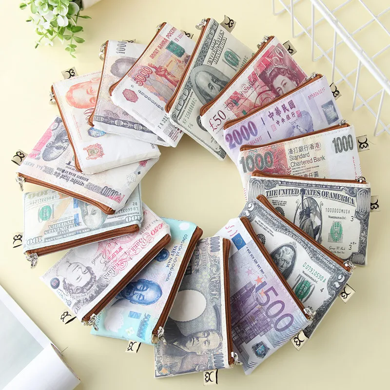 2019 New Creative Novel Women Paper Money Wallet Men Canvas Cute Coin ...