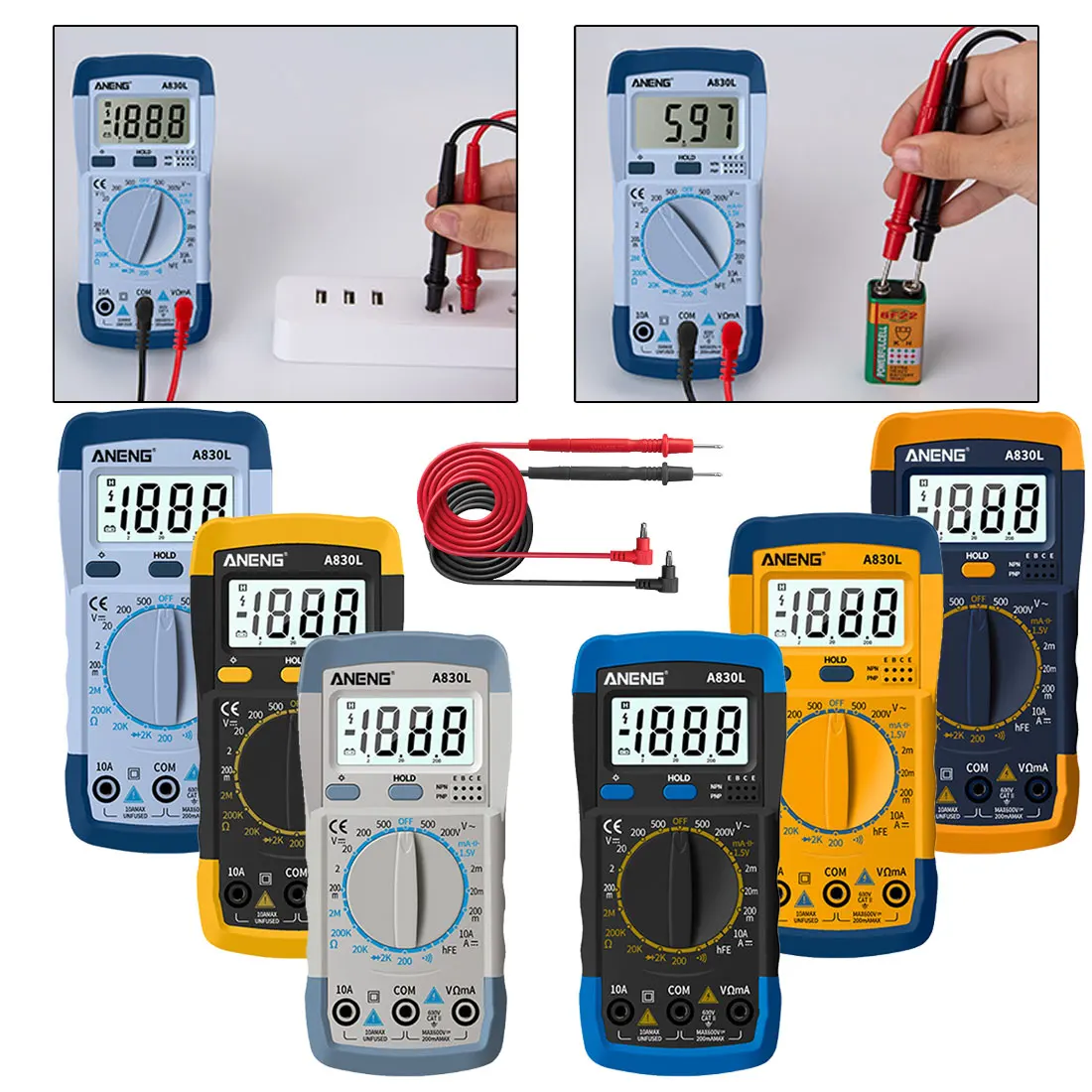 Digital Multimeter AC DC Voltage Diode Freguency LCD Multitester ...
