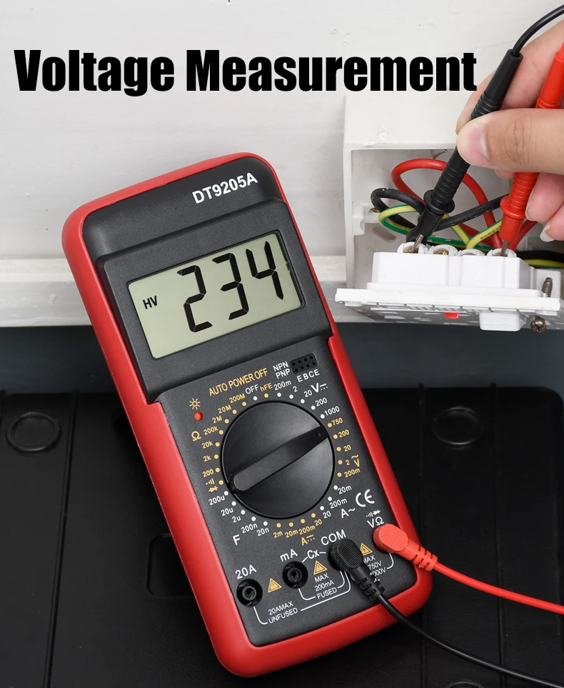 Generic Multimeter Digital DT9205 Professional Electrician Tools AC ...