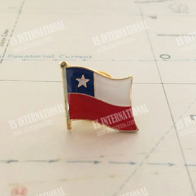Chile-National-Flag-Lapel-Pins-Crystal-Epoxy-Metal-Enamel-Badge-Paint ...