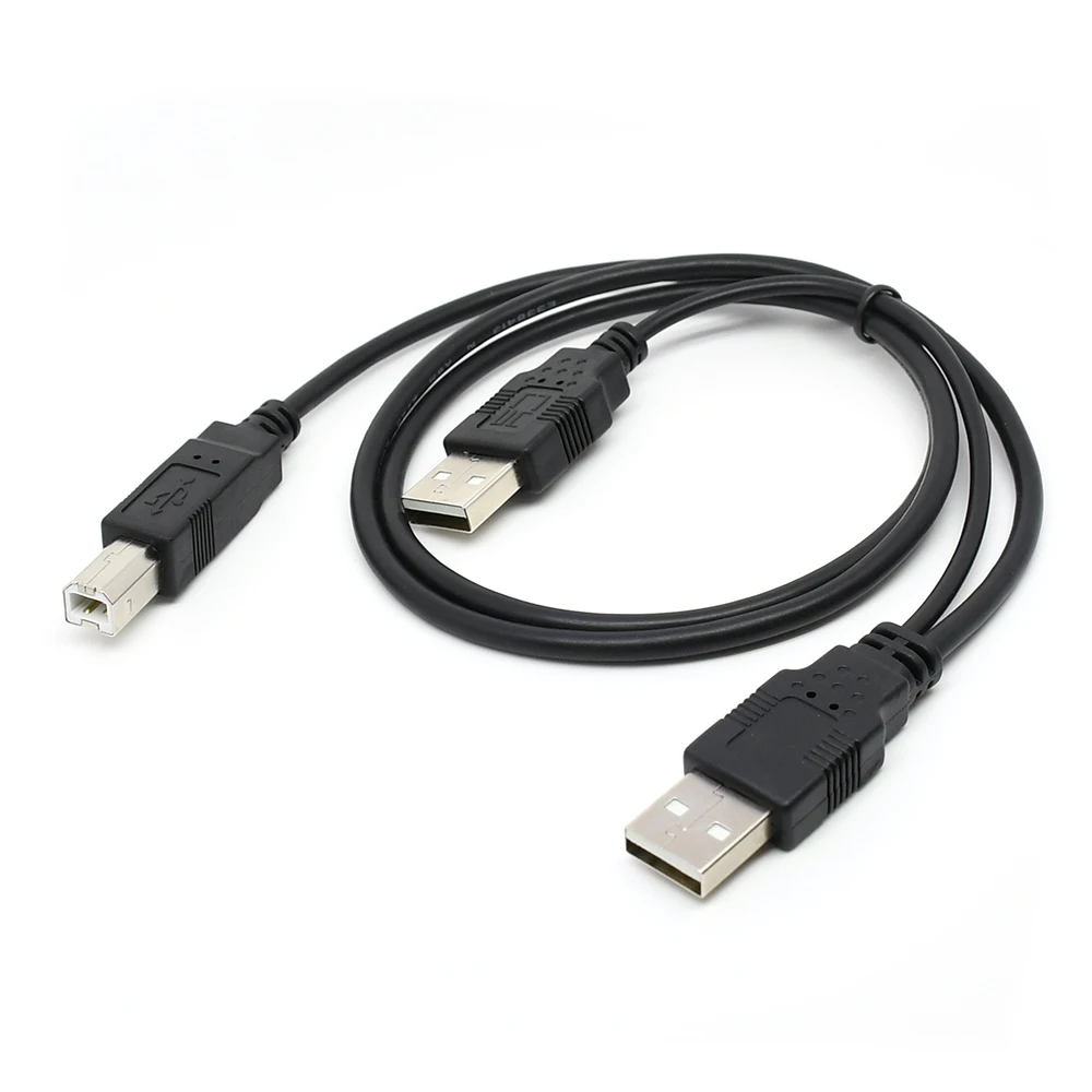 80cm Dual USB 2.0 Male to USB Standard B Male Y Cable for Printer ...