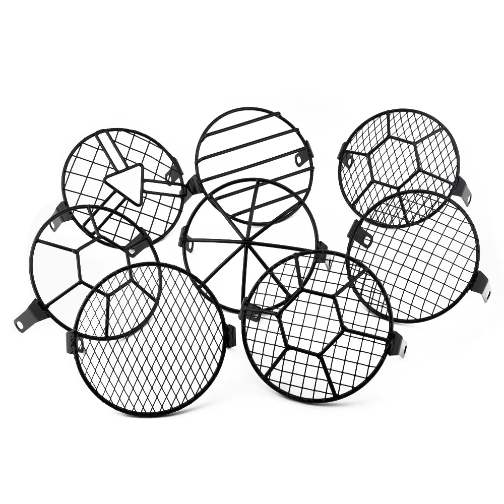 Universal-6-5inch-Motorcycle-Front-Headlight-Lampshade-Mesh-Grill-Cover ...