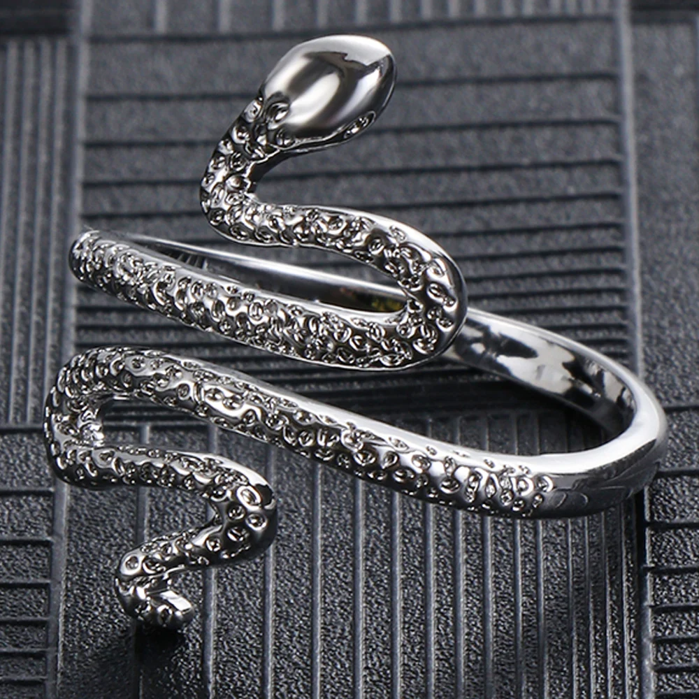 1Pc Creative Curved Snake Rings Women Silver Color Stylish Girl Party ...