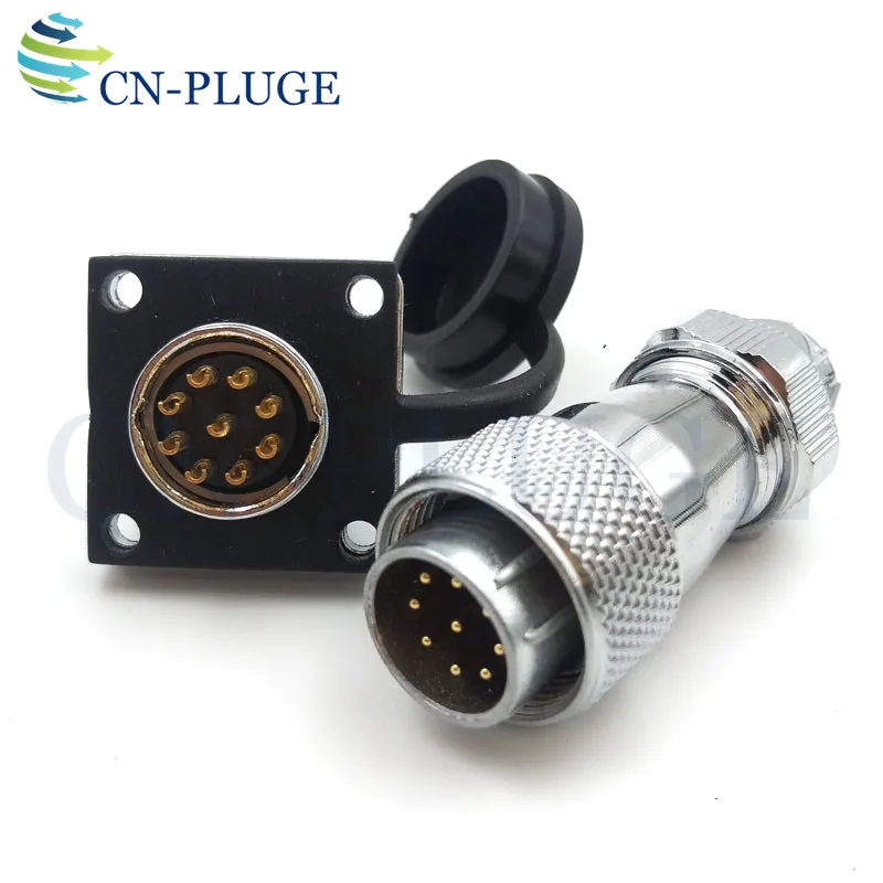 WS16 Series 9 pin Aviation Waterproof Connectors LED Power Cable ...