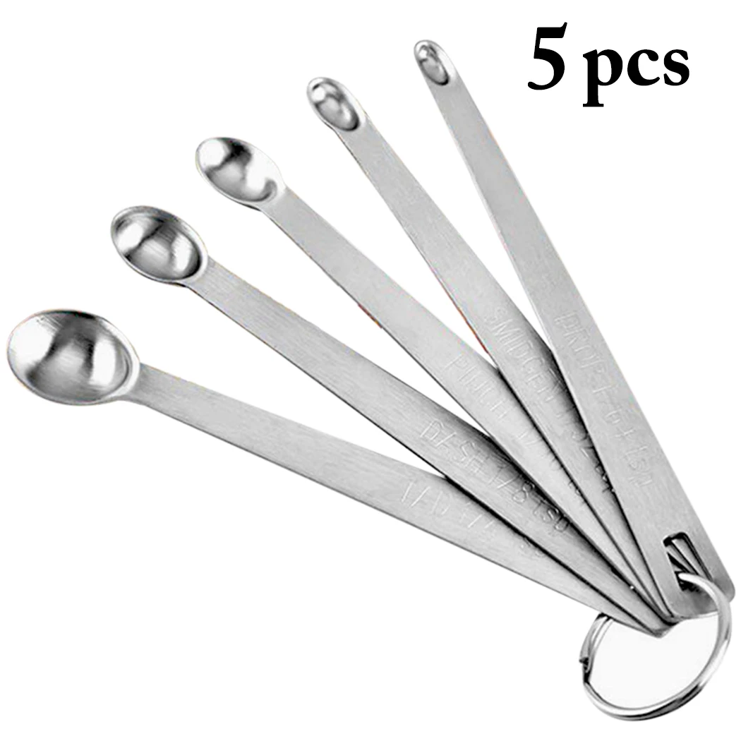 5PCS Stainless Steel Measuring Spoon Set Mini 5 In 1 Stainless Steel ...