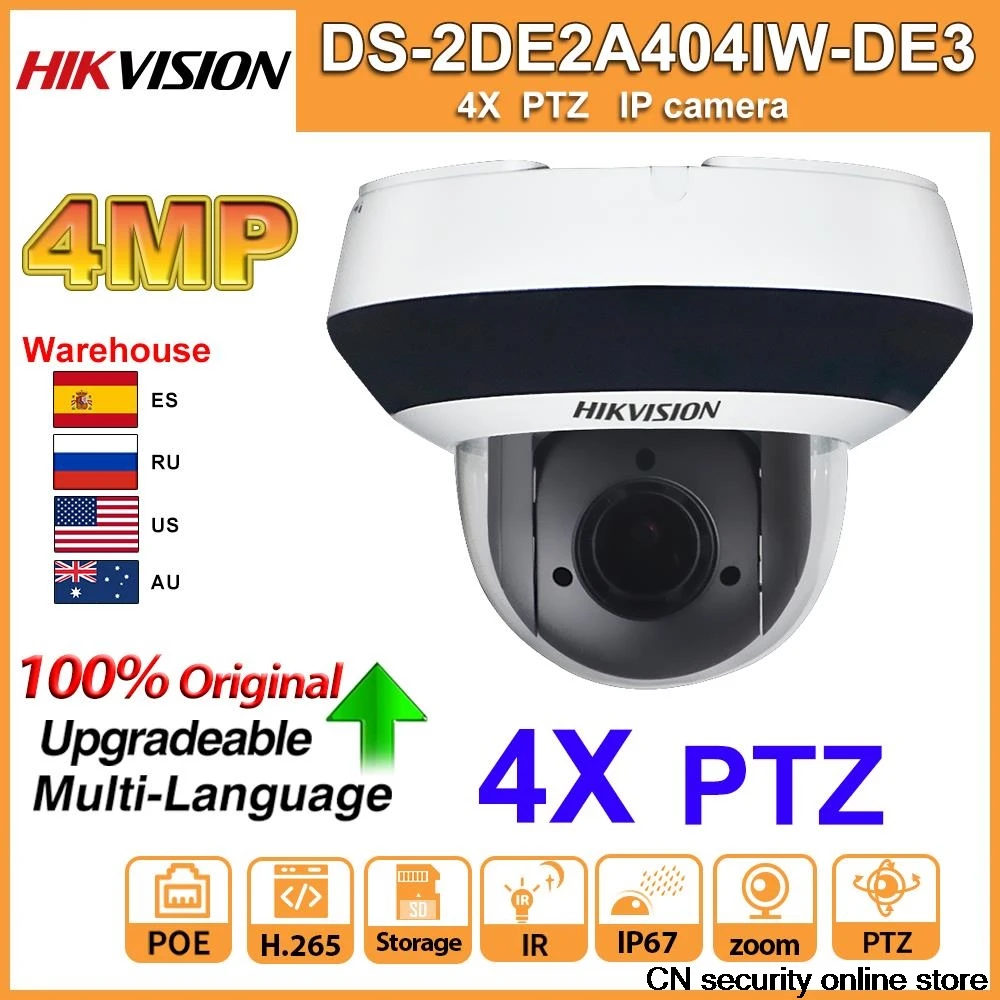 Hikvision PTZ 4MP IP Camera DS 2DE2A404IW DE3 IR PoE Security Camera ...
