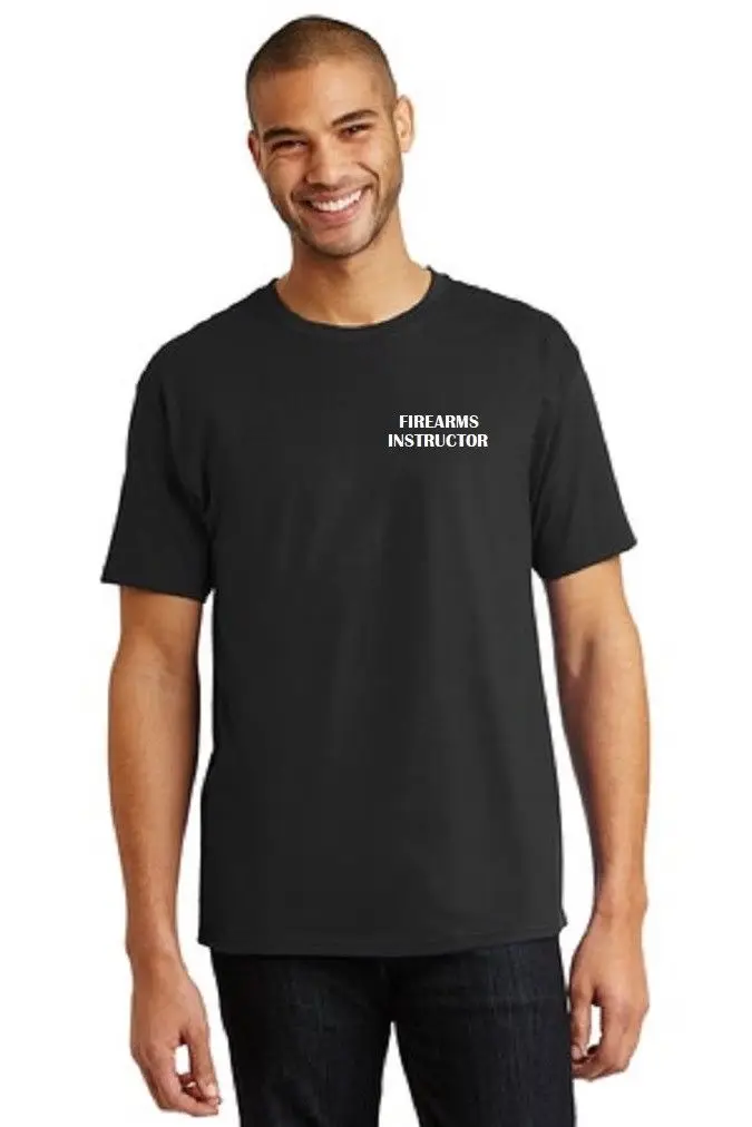 Firearms Instructor Cotton T Shirt. Work Employee Range Black Teemens T ...