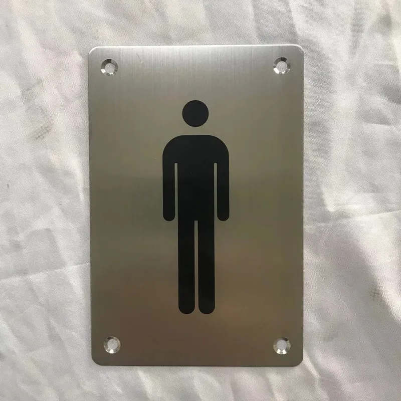 Stainless Steel Wc Toilet Door Sign Funny Wall Sticker Indication ...