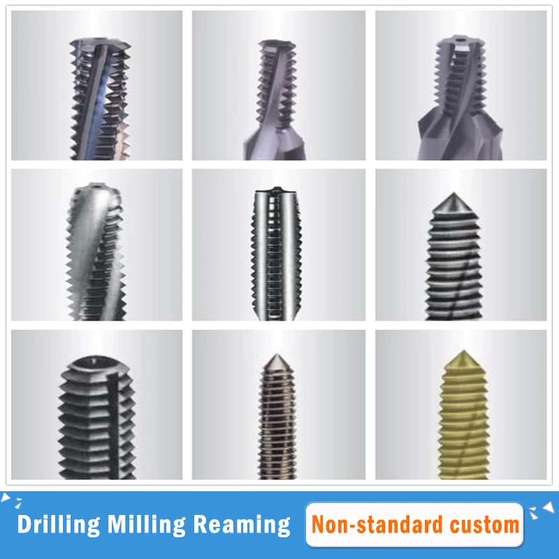 custom carbide hss hand tap fluteless tap spiral pointed tap spiral fluted tap thread mill drill tap