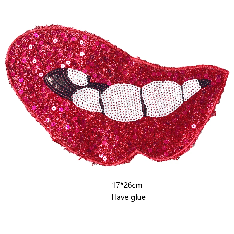 Cartoon Red Glitter Lips