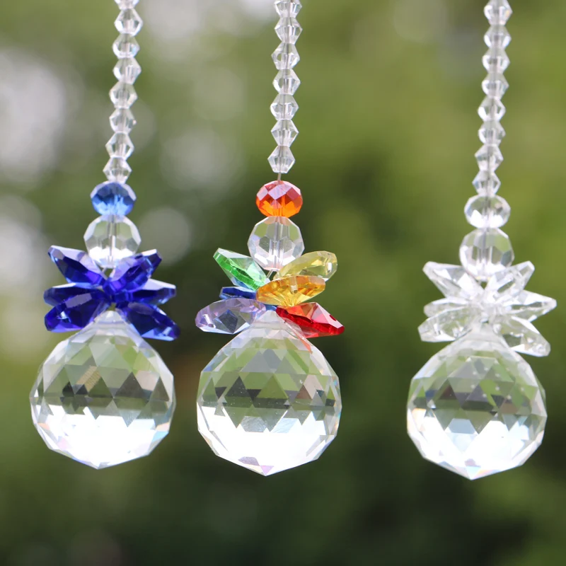 1pcs Crystal Suncatcher Hanging Prism Pendant Handmade Crystals ...