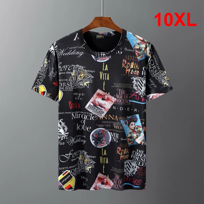 Oversize T-shirts Men Big Size 10XL Tops Tees Hip Hop Casual Print ...