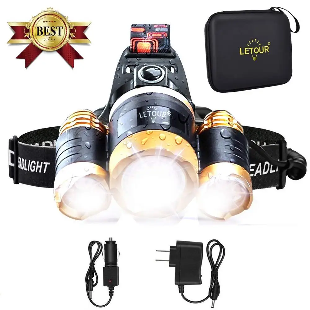 Headlamp Flashlight on the Forehead with zoom Powerful Camping Lantern ...