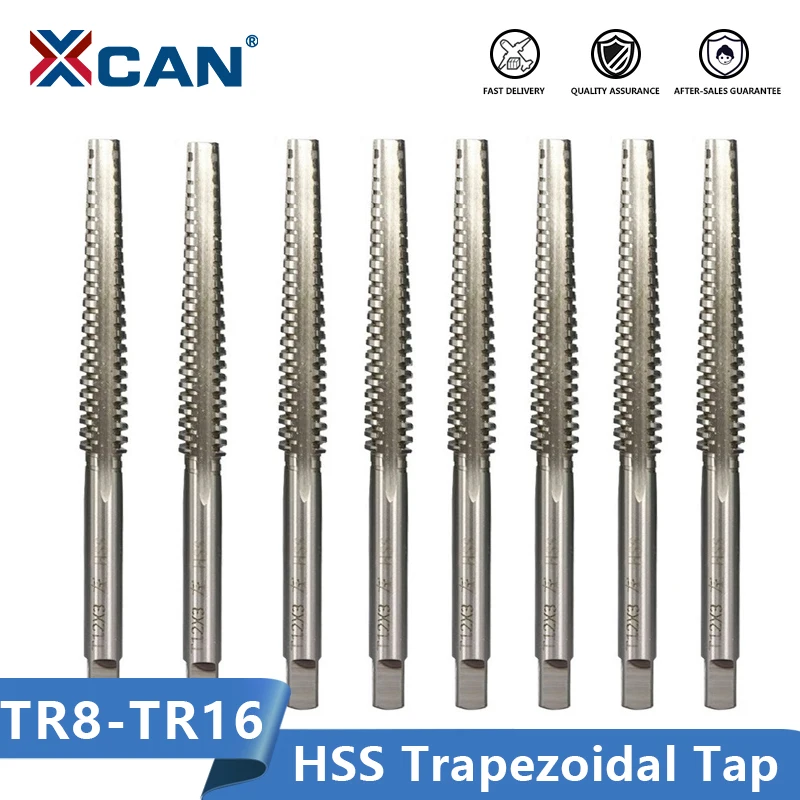 Xcan Screw Thread Tap Tr8/10/12/14/16 Left/right Hand Trapezoidal Tap Machine Plug Tap Hss ...