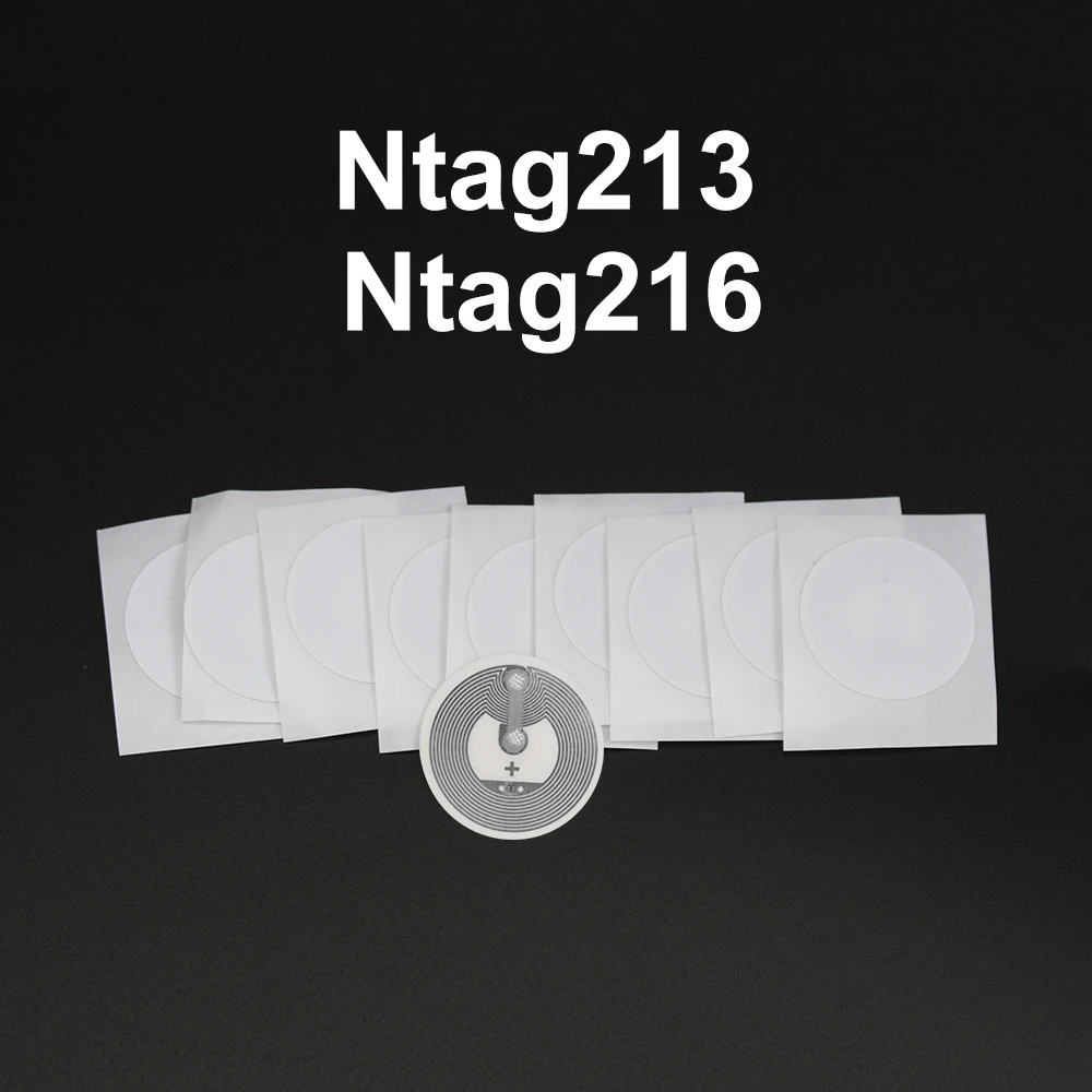 Ntag213 NFC 태그 100 MHz ISO14443A NFC 스티커, NTAG216 모든 NFC 전화 사용 가능 접착 라벨 ...