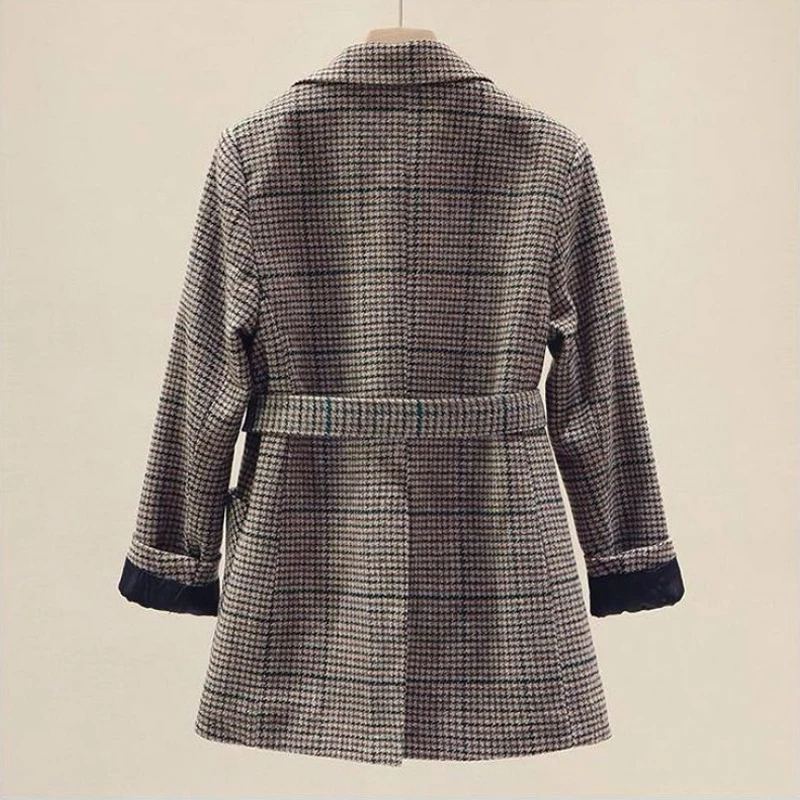 Veste,veste Blazer à carreaux pour femme, costume décontracté à Double ...