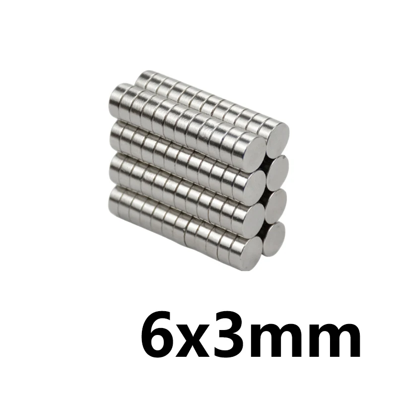 50-100-200PCS-6x3-mm-Disc-Bulk-Sheet-Neodymium-Magnet-6mmx3mm-Small ...