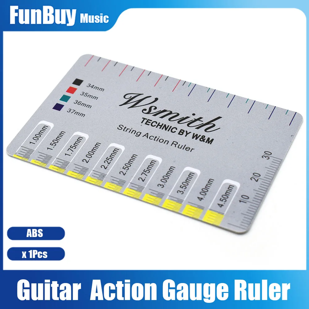 Abs Guitar String Action Gauge Ruler String Pitch Ruler Card Luthier ...