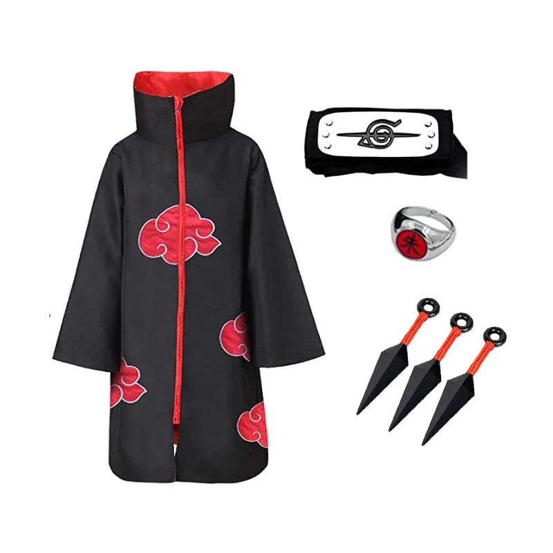 Naruto Akatsuki Cloak Sasuke Uchiha Cape Costume - KawaiiMerch.com