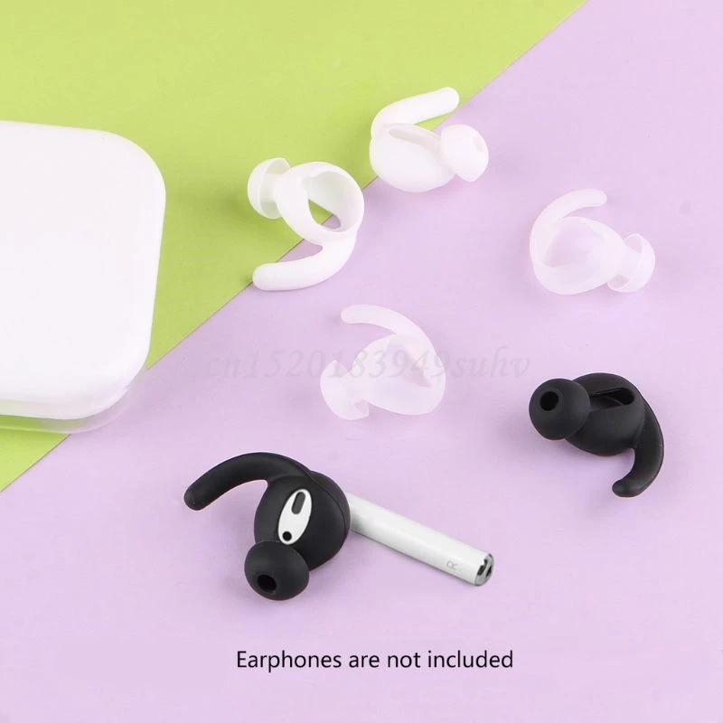 1 쌍 소프트 실리콘 이어폰 커버 이어 버드 이어팁 이어 윙 후크 캡 스포츠 귀고리 애플 전화 Airpods Earpods ...