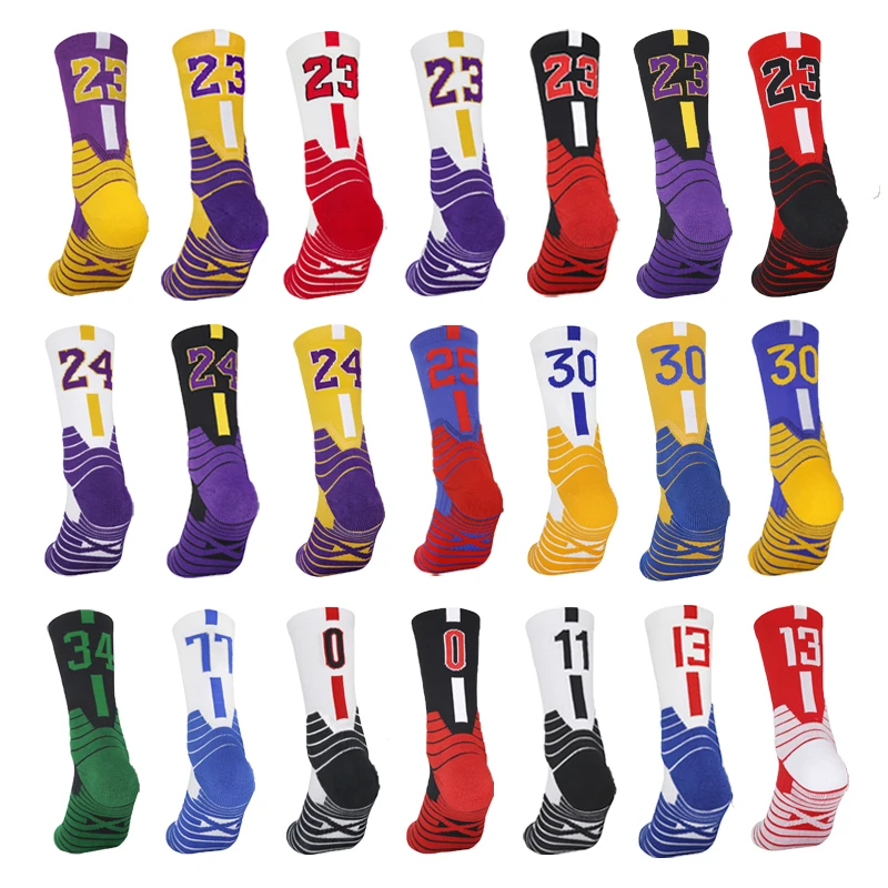 Men-s-Basketball-Socks-Number-Sports-Socks-Thickened-Towel-Bottom ...