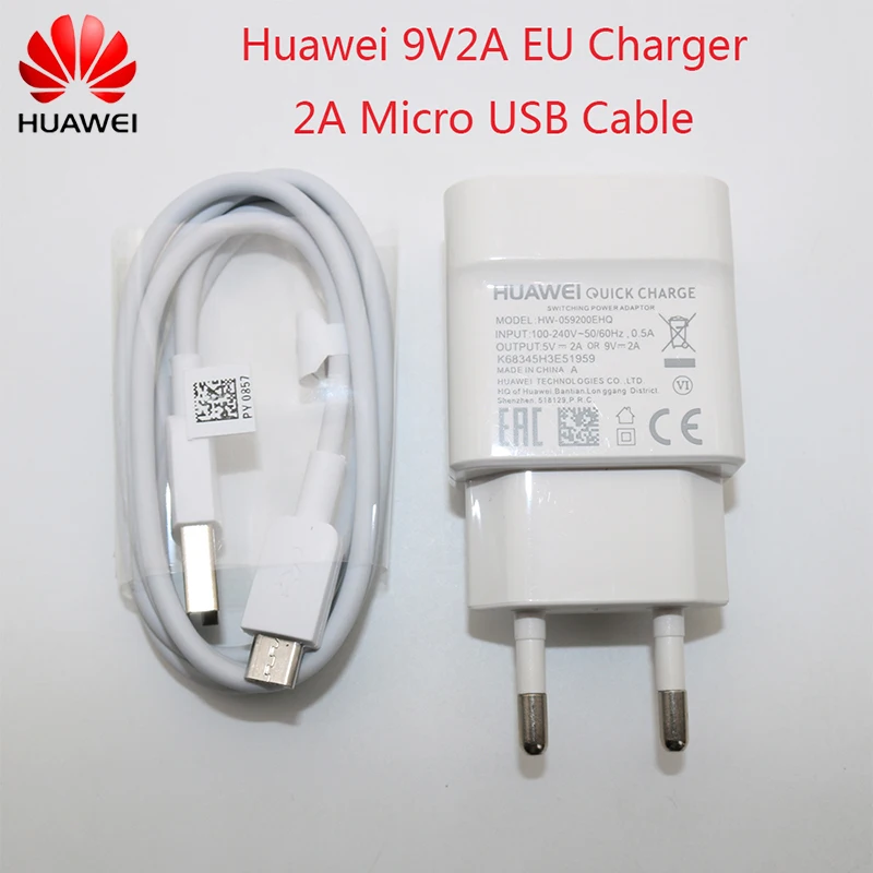 Cable de datos Micro USB de carga rápida 9V2A, cargador europeo QC 2,0 para Huawei Mate 7 8 S 10 ...