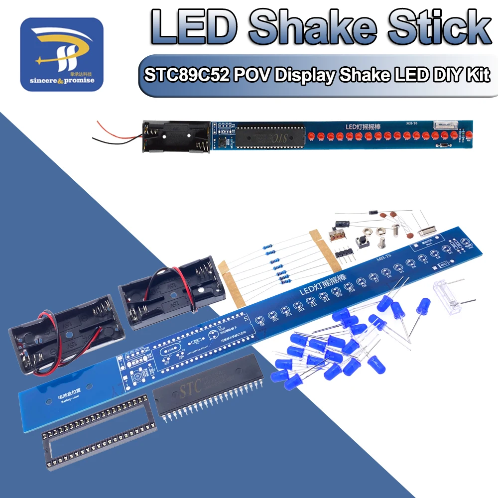 16-Bits-POV-LED-Stick-Light-Rocker-Diy-Kit-Shaking-STC89C52-51 ...