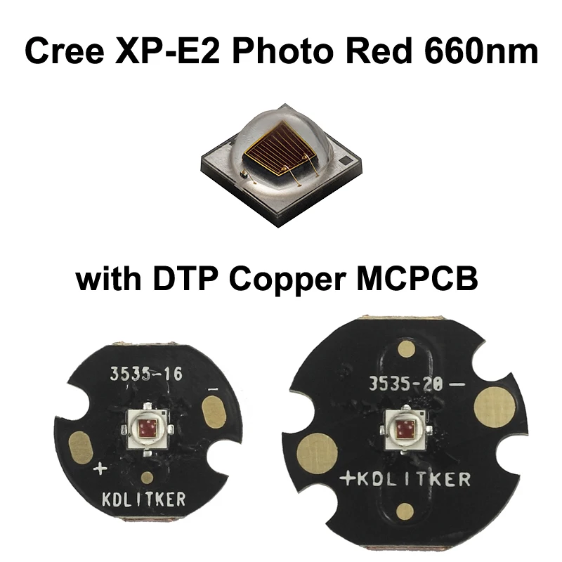 Cree XP-E2 Photo Red 660nm SMD 3535 LED Emitter on KDLITKER DTP Copper ...