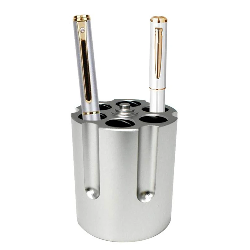 Cylinder-Pen-Holder-Revolver-Pen-Holder-With-6-Slots-Pen-Pencil-Holder ...