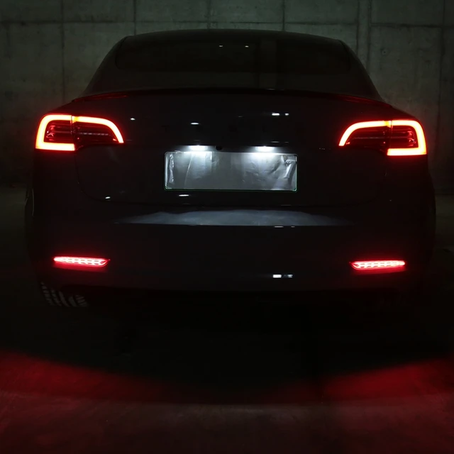 Car Rear Bumper Reflector, for Tesla Model 3 LED Dynamic Turn Signal ...