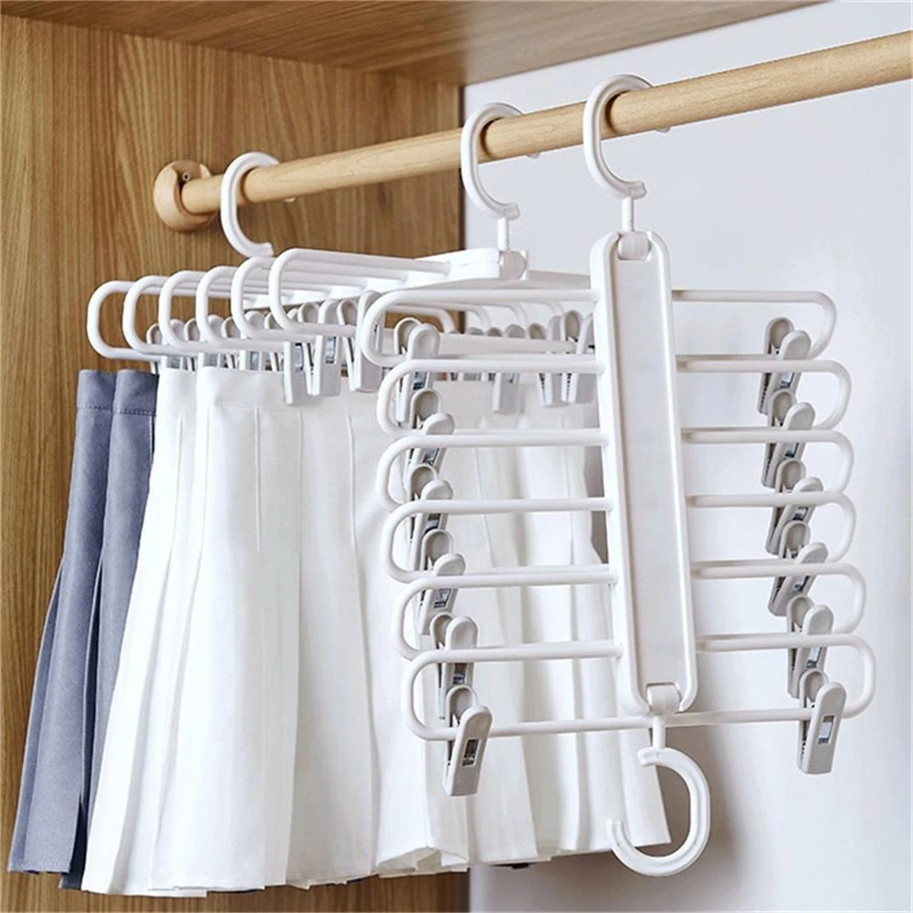 Retractable Folding Trouser Hanger Pants Rack Home Seamless Strong ...